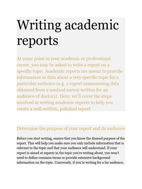 Image result for Report Writing Example