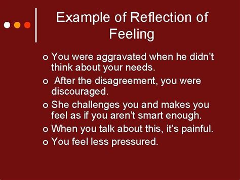 Image result for Reflection of Feeling Example