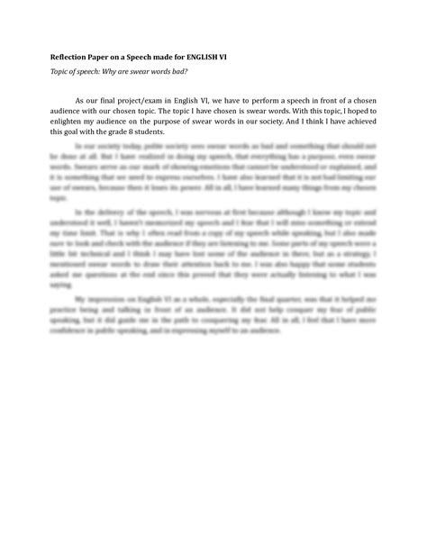 Image result for Example Speech for Reflection