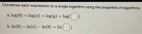 Image result for Condense Expression to a Single Logarithm