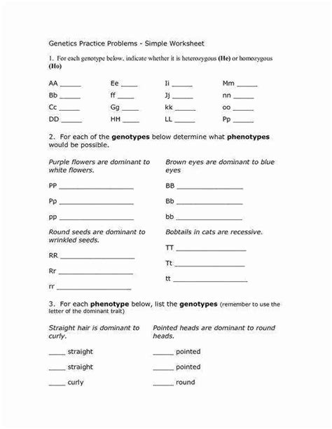 Image result for Mendelian Genetics Worksheet Answer Key