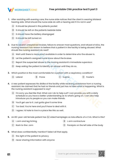 Image result for Printable CNA Practice Test Questions