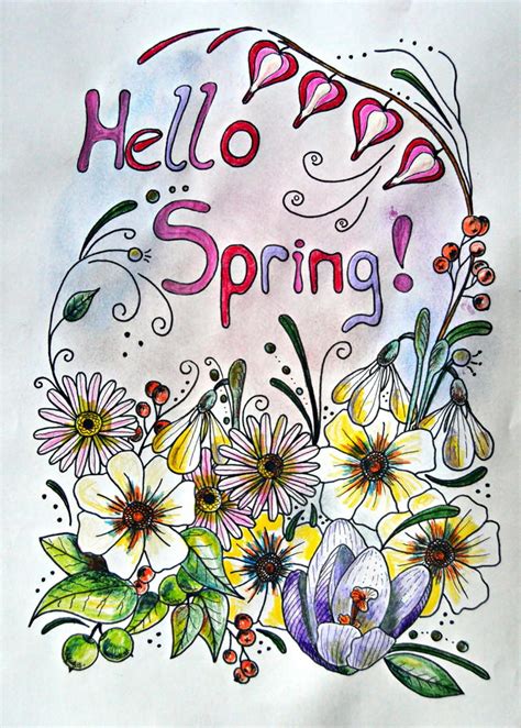 Image result for Adult Coloring Hello Spring