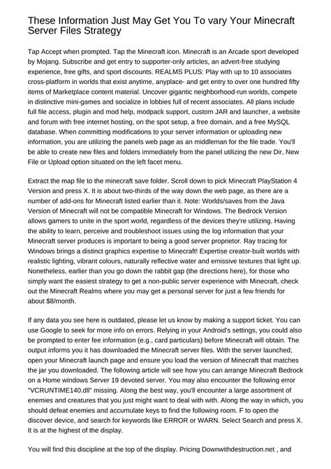 Image result for Minecraft Server Files