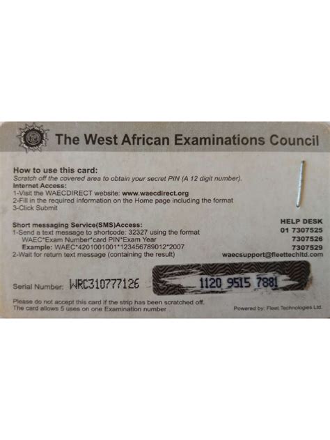 Image result for WAEC Scratch Card