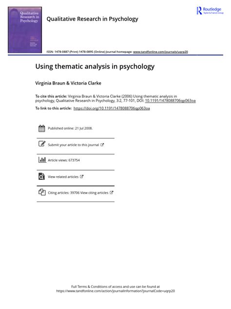 Using Thematic Analysis in Psychology | PDF | Qualitative Research ...