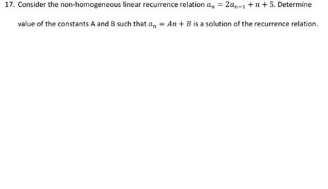 Image result for Non-Homogeneous Recurrence Relation Examples