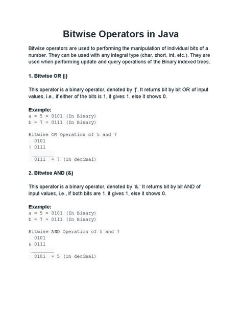 Image result for Bitwise Operators in Java Code