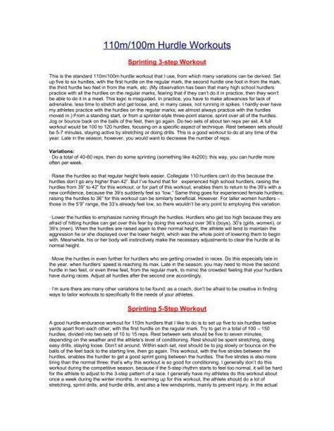 Image result for 110M Hurdles Training Program