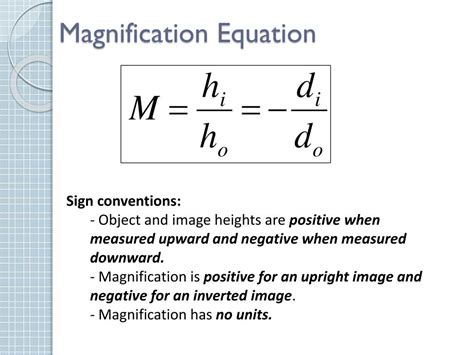 Image result for Magnification Equation Examples