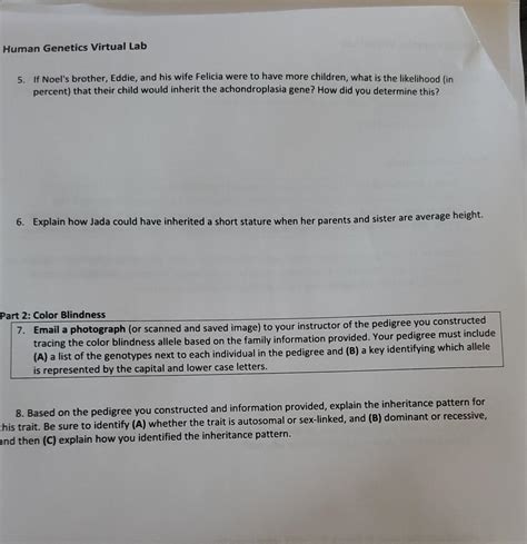 Image result for Human Genetics Lab Answers