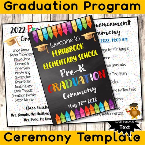Image result for Pre-K Graduation Program Template Editable