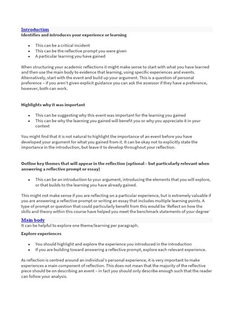 Image result for Reflection Statement Example