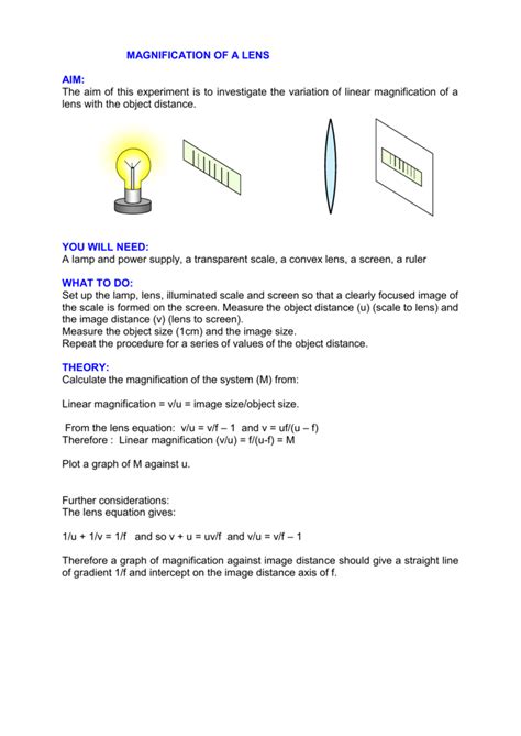Image result for Lens Magnification Formula