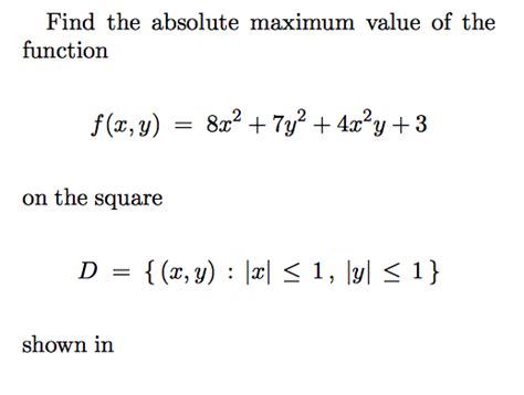 Image result for Absolute Minimums and Maximums Multivariable Functions
