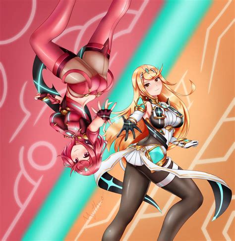 Image result for Pyra X Mythra deviantART