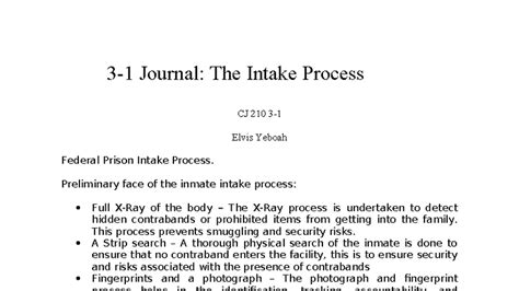 Image result for Prison Intake Process