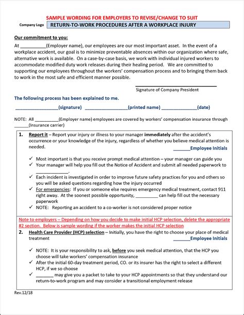 Image result for Return to Work Workers Compensation Program