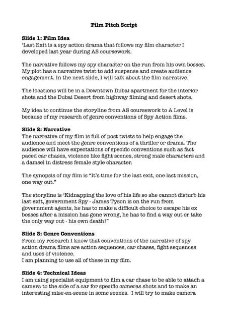 Image result for One Page Script Examples