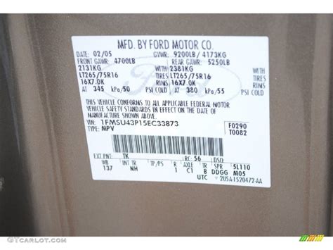 Image result for 2001 Ford Excursion Color Code