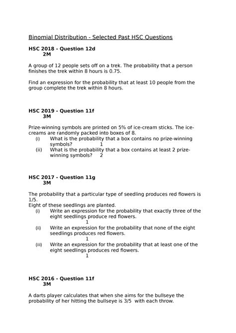 Image result for Binomial Distribution Class 12 HSC