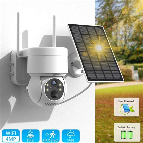Wifi Outdoor Solar Wireless Network Camera 4MP HD Built in Battery ...