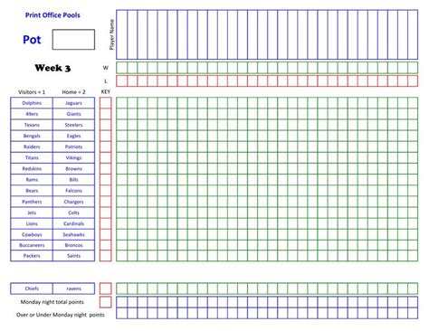 Printable Nfl Pool Sheets