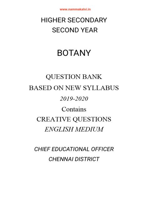 Image result for 12th Botany Important Question PDF