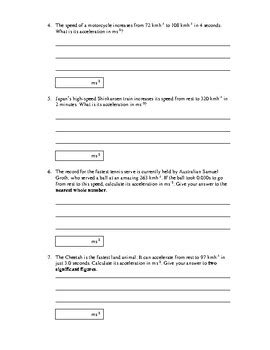 Image result for Acceleration Practice Problems