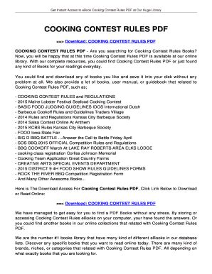 Image result for Cooking Competition Rules Template