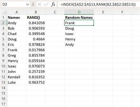 Image result for How to Automatically Choose Name in Excel