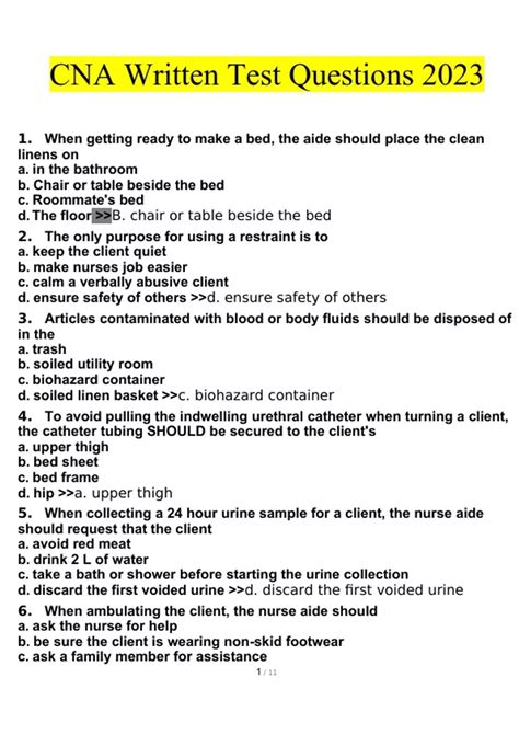 Image result for CNA Test Questions and Answers Explained