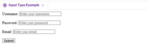 Image result for HTML Input Tag Example