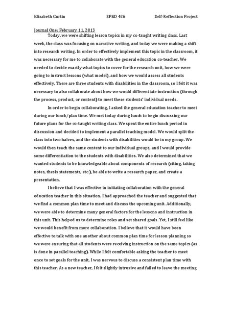 Image result for Reflection Example for Assignment