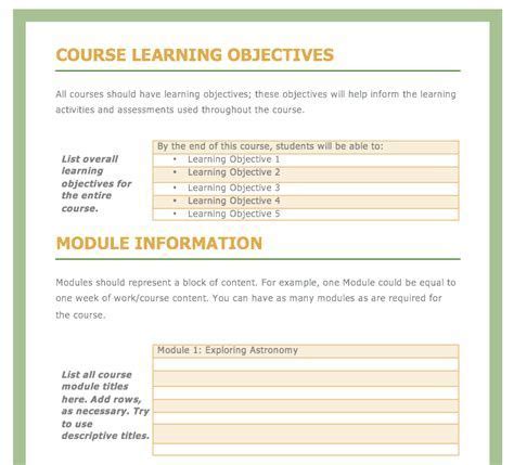 Image result for Course Development Template
