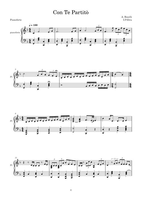 Image result for Con Te Partiro Partition