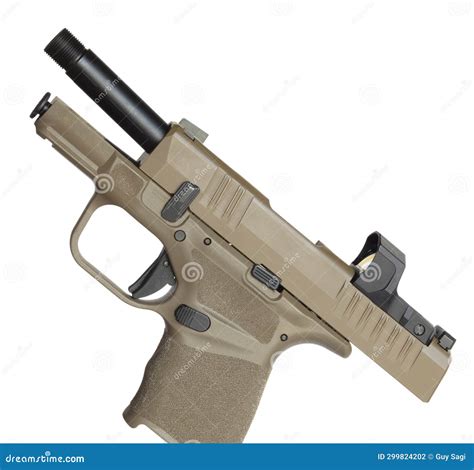Unloaded Semi-auto Pistol with Threaded Barrel Stock Photo - Image of ...