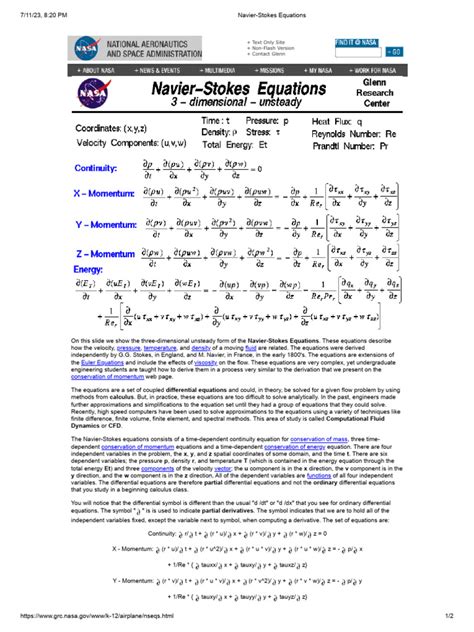 Image result for Navier-Stokes Equation Example