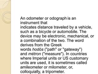 Image result for Odometer Physics