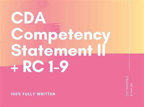Image result for CDA Competency Statement 4