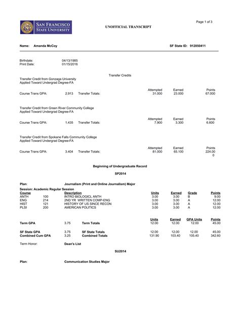 Image result for UFS Transcript