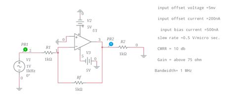 Image result for How to Connect Inverting Op Amplifier in Multisim