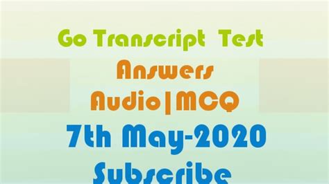 Image result for Go Transcript Answers
