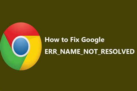 Image result for Google Name Not Resolved