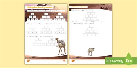 Image result for Multiplication Pyramid Worksheet