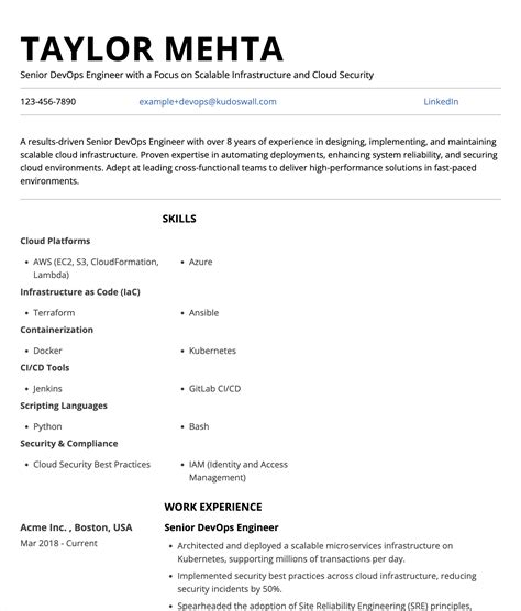 Image result for DevOps Engineer Resume Examples