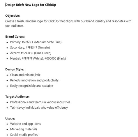 Image result for Design Brief Examples