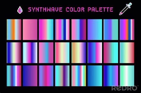Synthwave Color Palette, Set Of Duotone And Holographic, 46% OFF