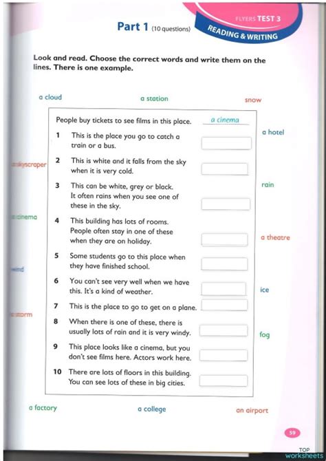 Image result for Flyers Writing Test Sample