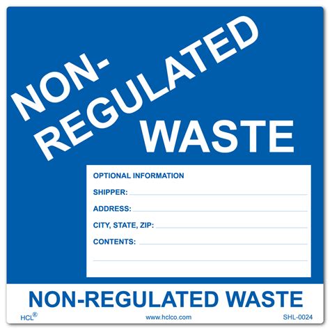 Image result for Non-Regulated Waste Label